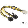 Delock 83433 PCI Expressz táp 6 pin anya > 2 x 8 pin apa tápkábel ...