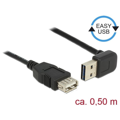 DELOCK Extension cable EASY-USB 2.0 Type-A male angled up / down > USB ...