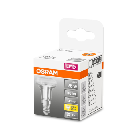 OSRAM Star LED R39 spot, átlátszó üveg búra, 1,5W 110lm 2700K E14 ...