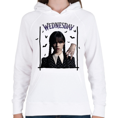 PRINTFASHION Wednesday és Izé - Női kapucnis pulóver - Fehér - Női ...