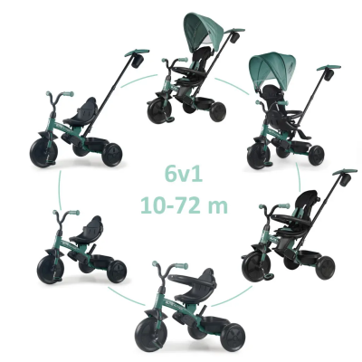 QPLAY Tricikli Elite Platinum Green, 6in1, kor 10-72 hó - Tricikli ...